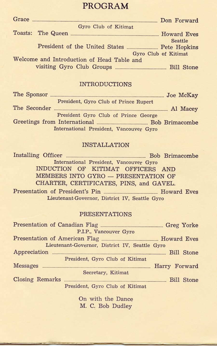 Founders of Kitimat Gyro - Kitimat Gyro Club